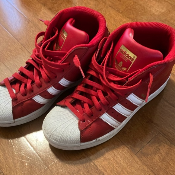 adidas | Shoes | Adidas Red Pro Model High Top | Poshmark